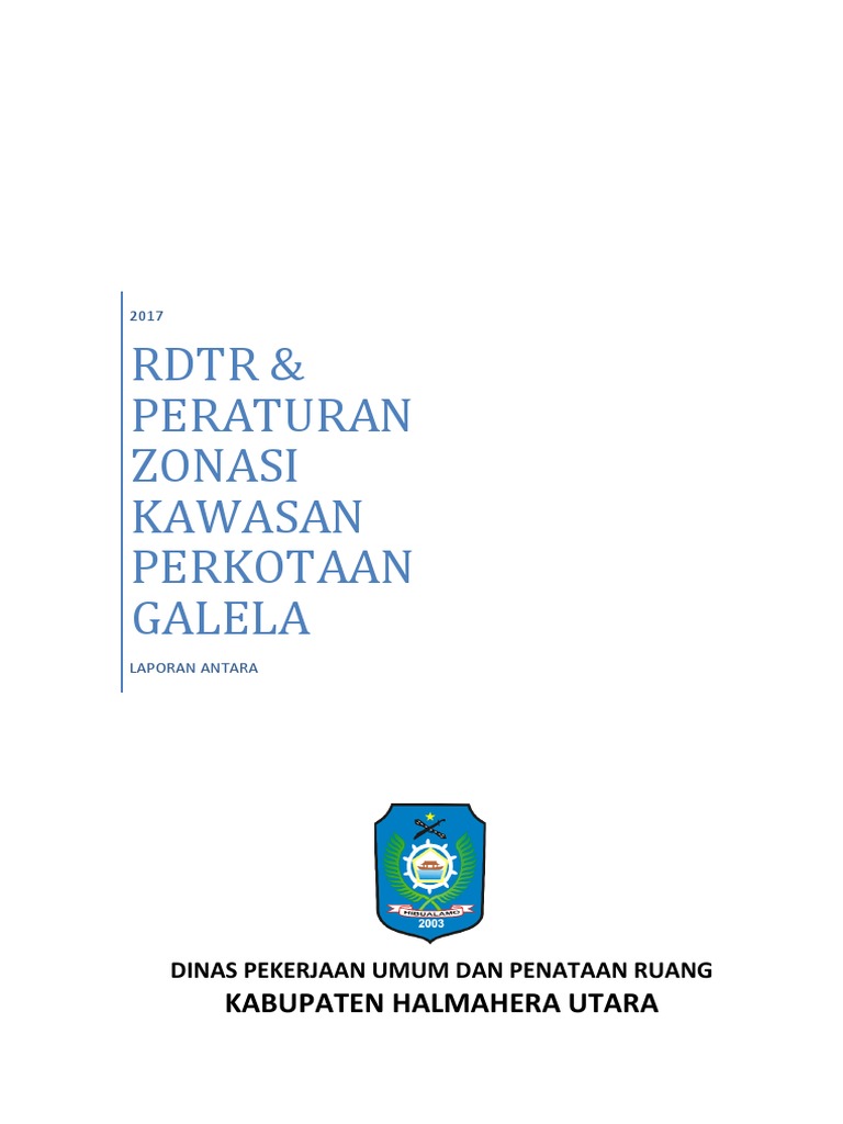 Laporan Antara RDTR Kawasan Perkotaan Galela Halmahera Utara | PDF