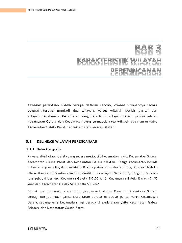 Karaktristik Wilayah Perencanaan Kawasan Perkotaan Galela | PDF