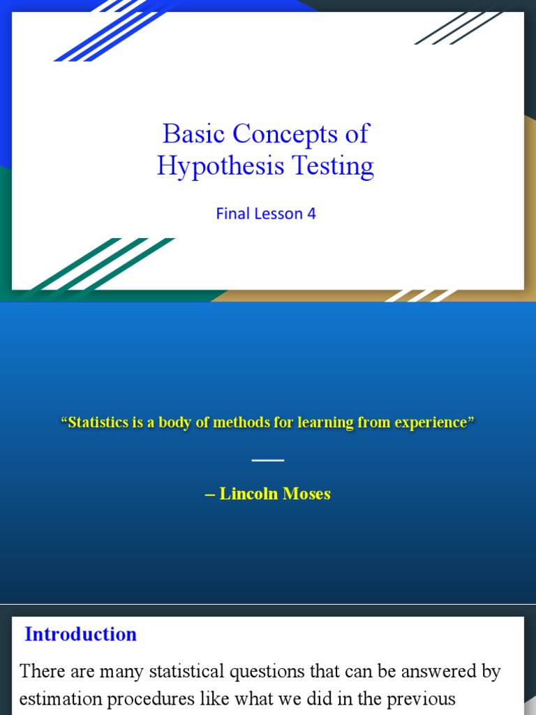 Hypothesis Testing PDF Type I And Type Ii Errors Statistical
