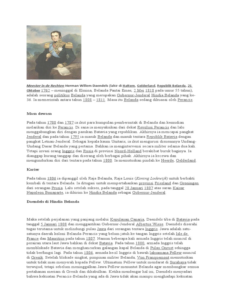 Makalah Herman Willem Daendels | PDF