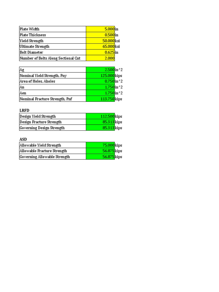 Steel Design Tension Members - Example 1 | PDF | Home & Garden ...