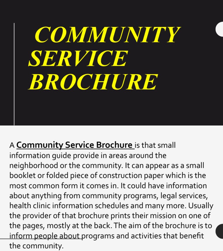 Community Service Brochure | PDF