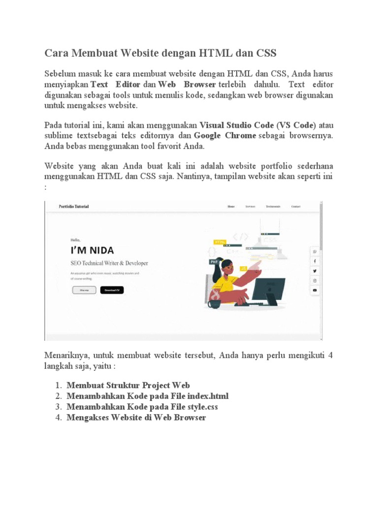 Membangun Website Portfolio Sederhana | PDF