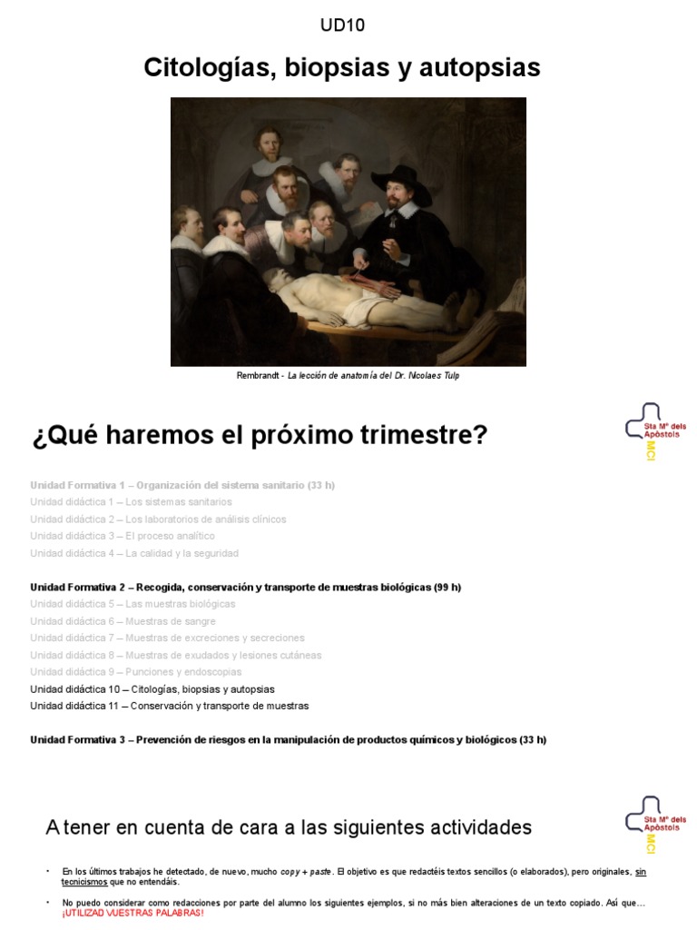 GMB UD10 - Citologías, Biopsias y Autopsias | Descargar gratis PDF | Biopsia | Cáncer