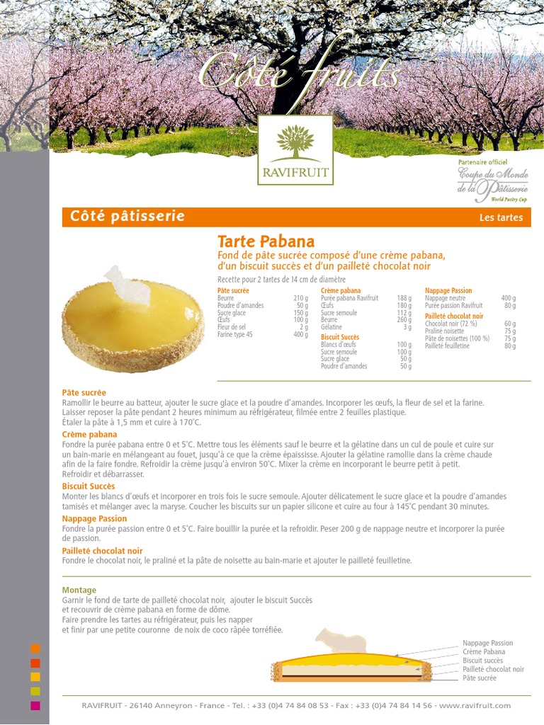 Tarte Pabana : Recette Détaillée | PDF | Chocolat | Biscuit