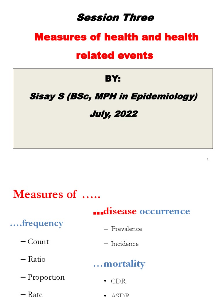 Measurements of Health and Health Events | PDF | Incidence ...
