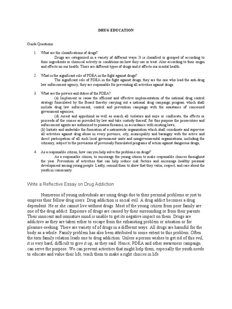 Module 3 DRUG EDUCATION - GUIDE QUESTIONS | PDF | Justice | Crime ...