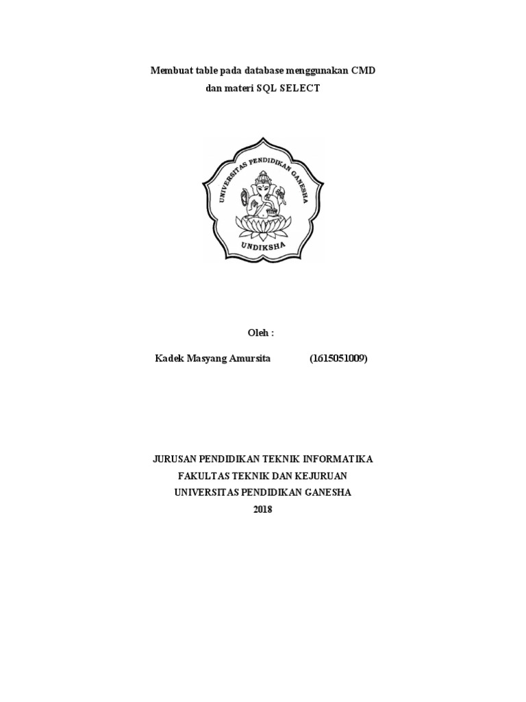 Untuk Membuat Tabel Pada Database Perlu Jalankan Xampp Dan Run Mysql | PDF Untuk Membuat Tabel Pada Database Perlu Jalankan Xampp Dan Run Mysql | PDF