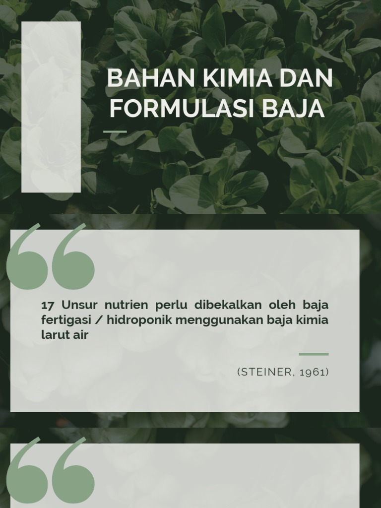 Bahan Kimia Dan Formulasi Baja Fertigasi | PDF | Teknologi & Rekayasa
