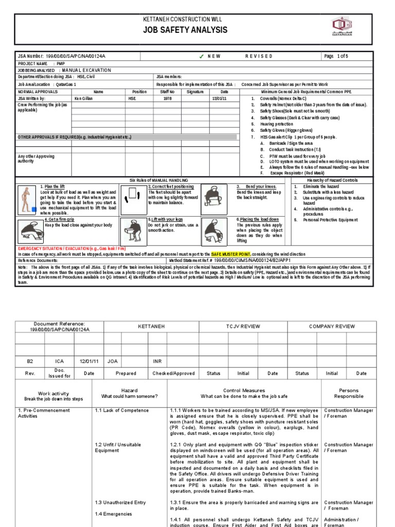 pdfcoffee.com_job-safety-analysis-manual-handling-3-pdf-free | PDF | Personal Protective ...