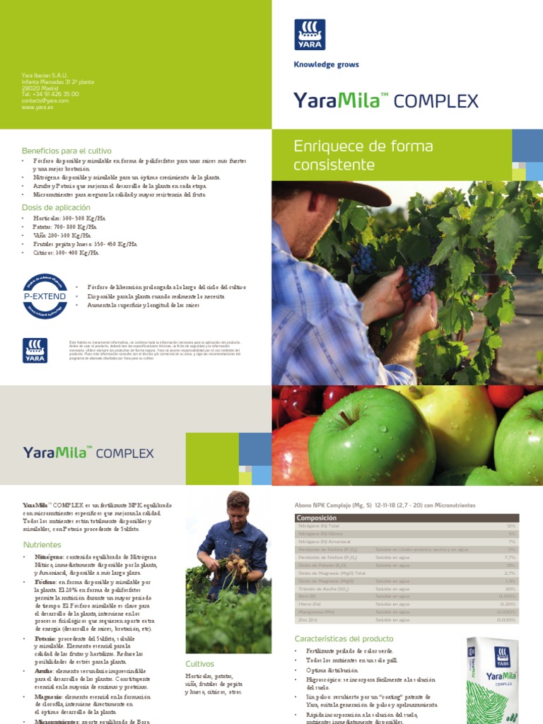 YaraMila Complex v1 | PDF | Fertilizante | Química