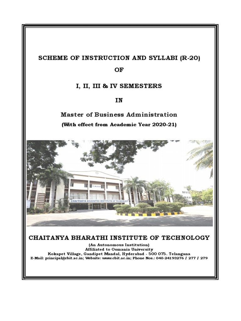 Mba Syllabus | PDF | Marketing | Statistics