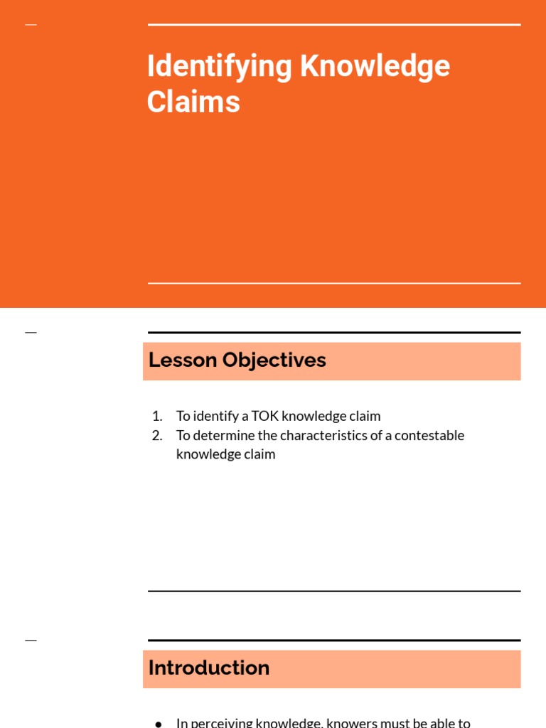 Identifying Knowledge Claims | PDF | Knowledge | Experience