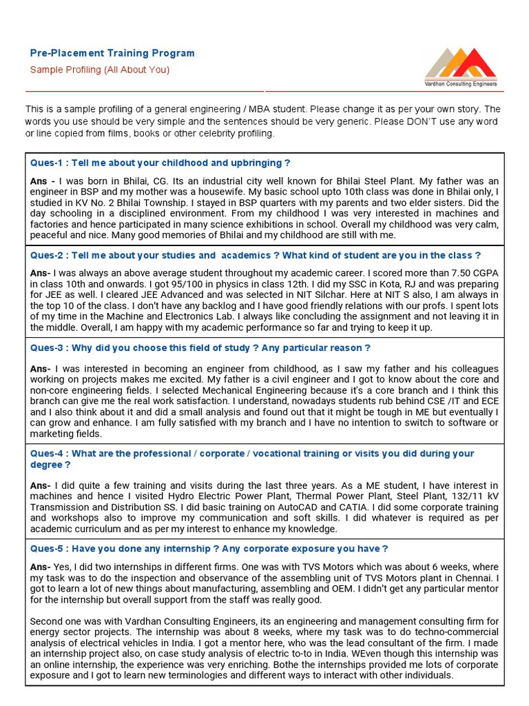 Sample Profiling | PDF | Engineering | Engineer