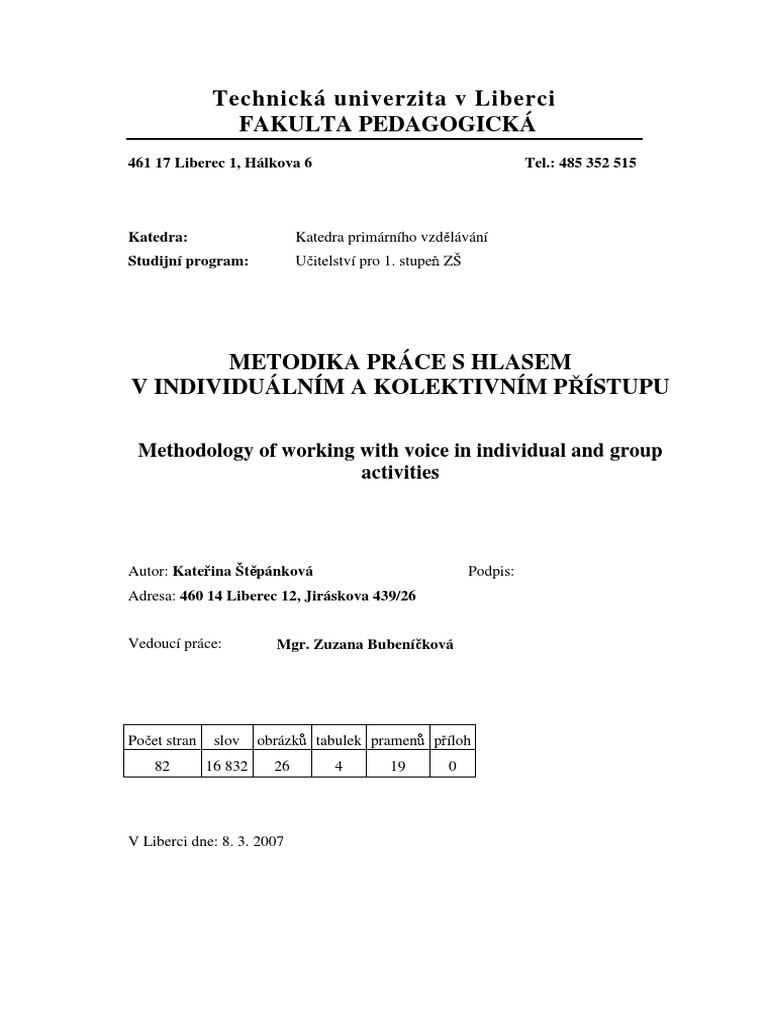 Zpěv Diplomová Práce | PDF