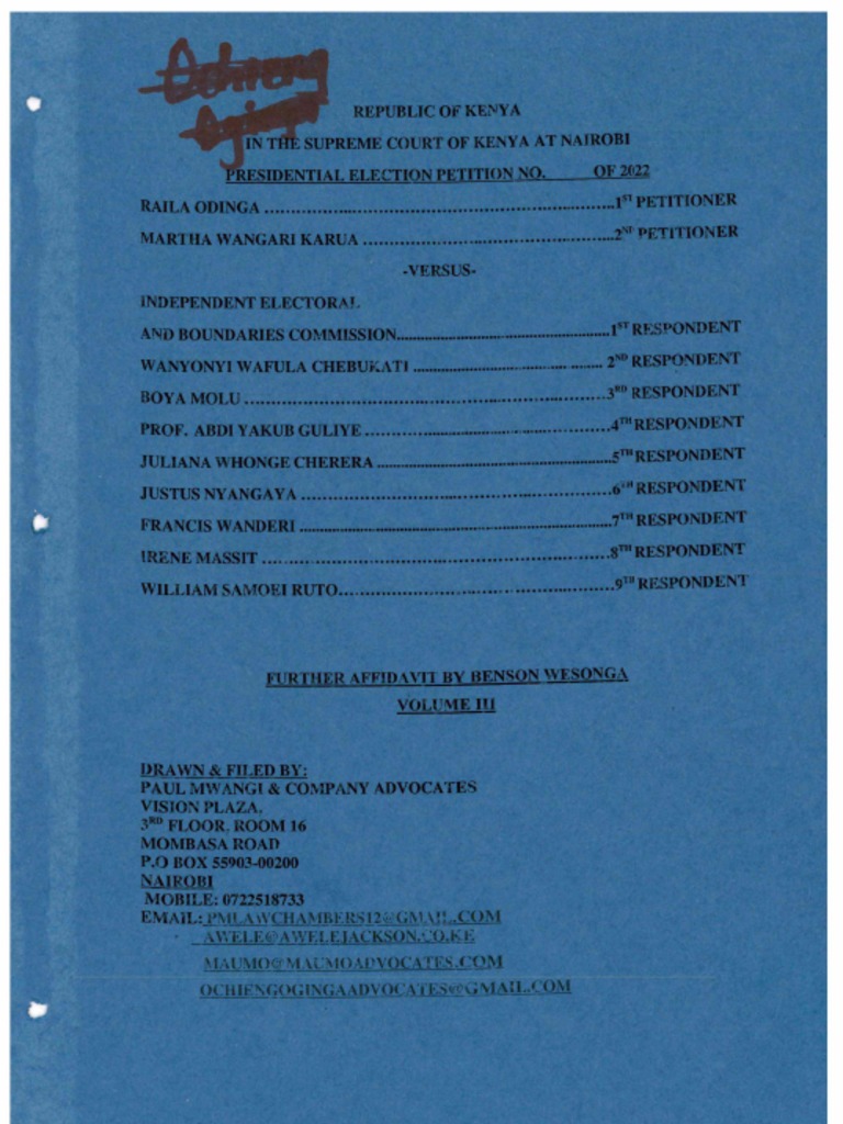 Affidavit - Wesonga 1 | PDF