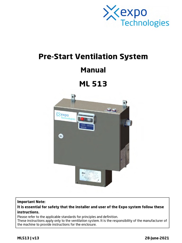 Pre-Start Ventilation System: Manual | PDF | Valve | Electrical Engineering