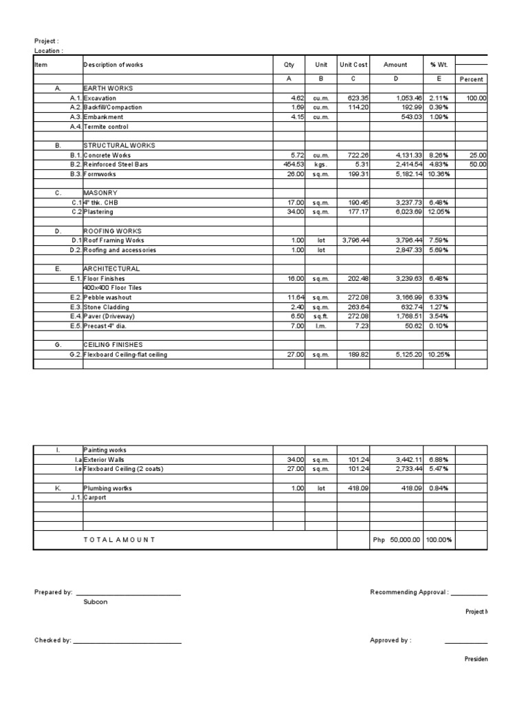 4 - Billing Format | PDF | Building | Building Engineering