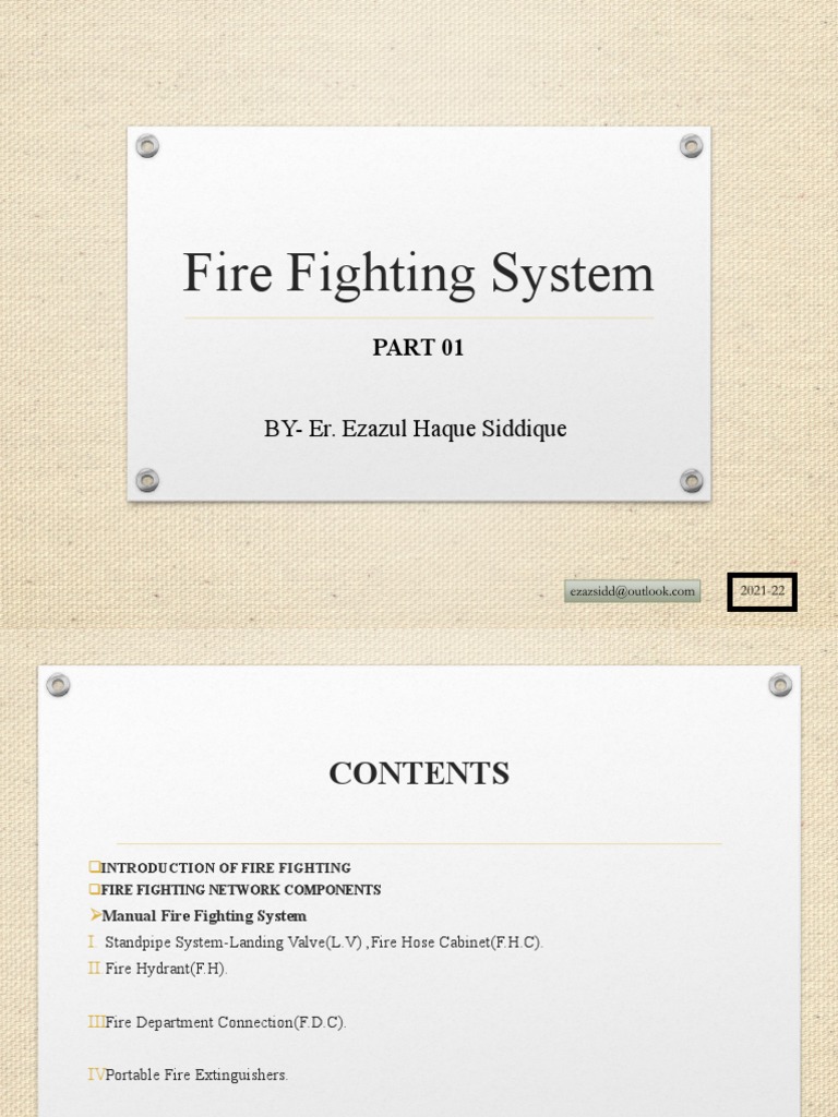 Fire Fighting System Overview | PDF | Fires | Combustion