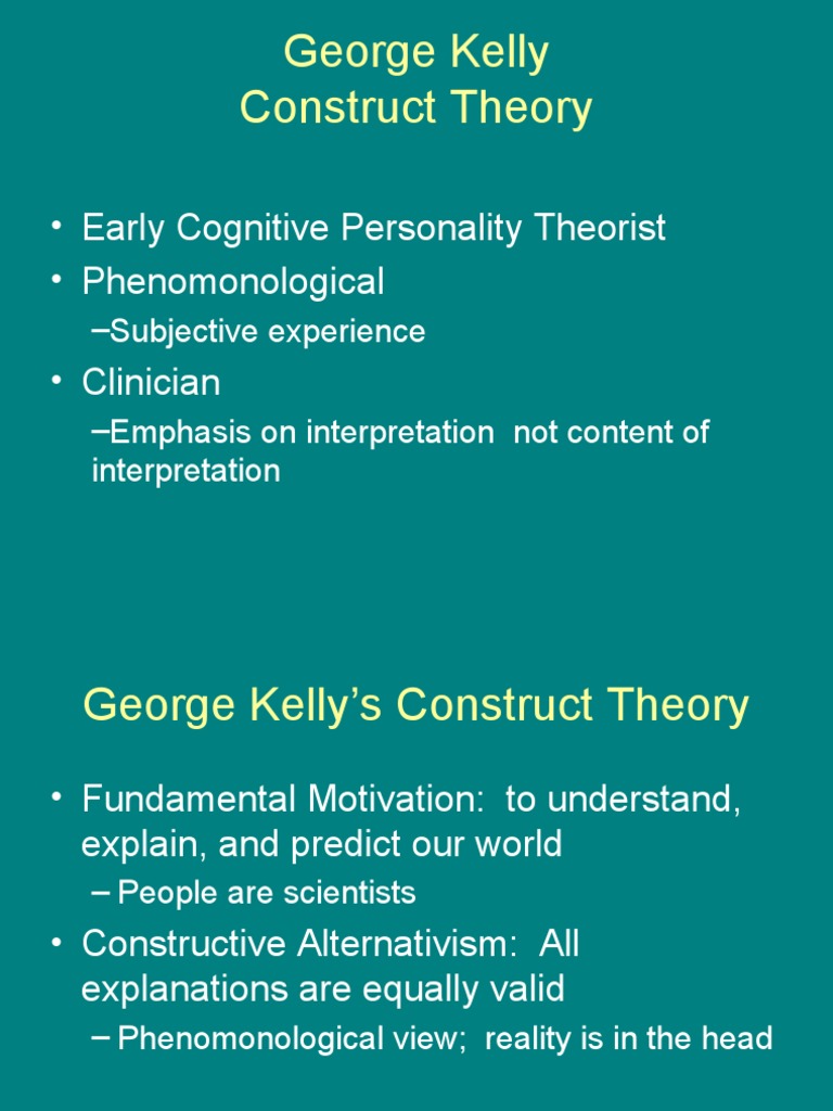 George Kelly Construct Theory: - Early Cognitive Personality Theorist ...