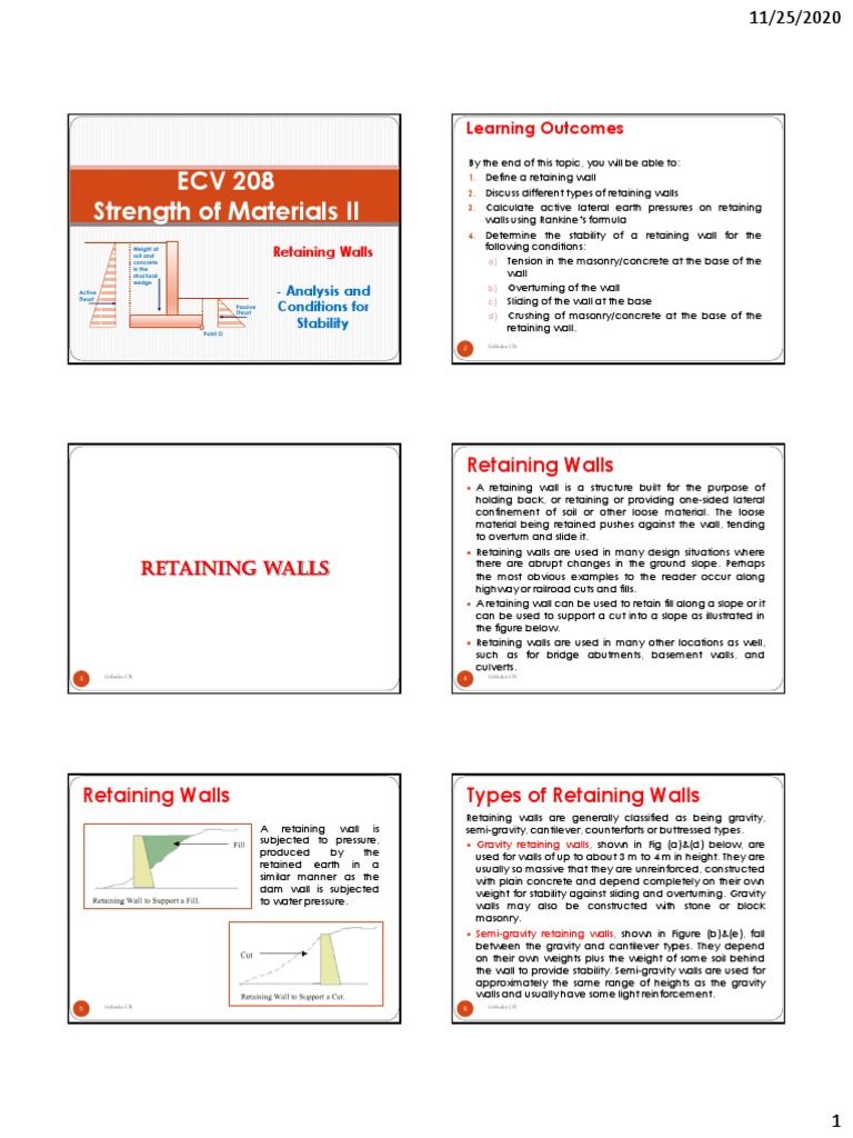 Retaining Wall Stability Analysis | PDF | Soil | Applied And ...