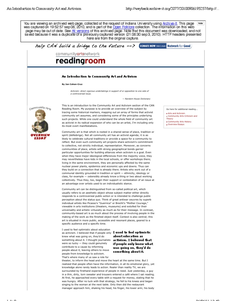 An Introduction To Community Art and Activism | PDF | Science ...