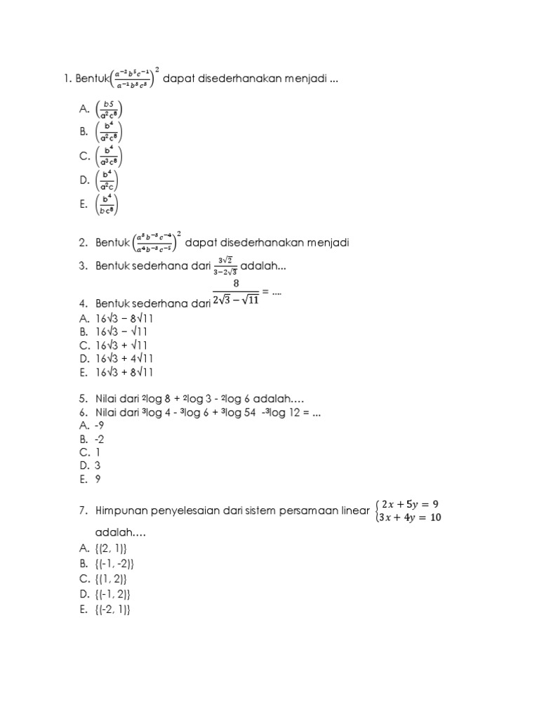 Latihan Soal US MTK Teknik 2022 | PDF | Metode & Bahan Ajar | Komputer