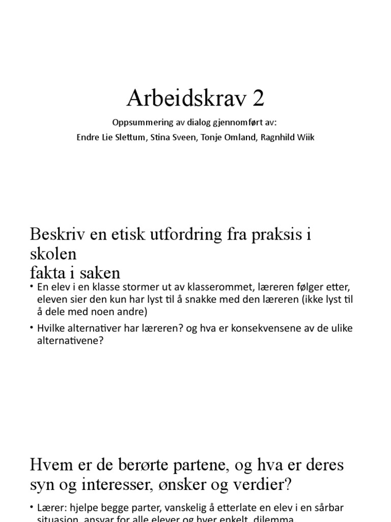 Arbeidskrav 2 | PDF