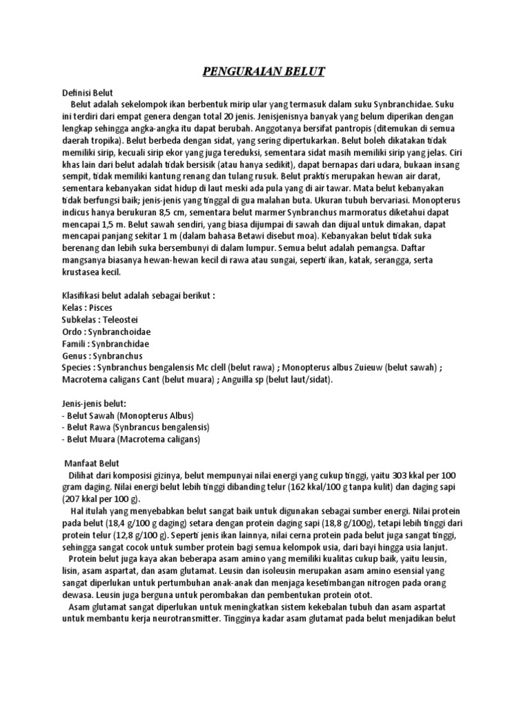 Penguraian Belut | PDF