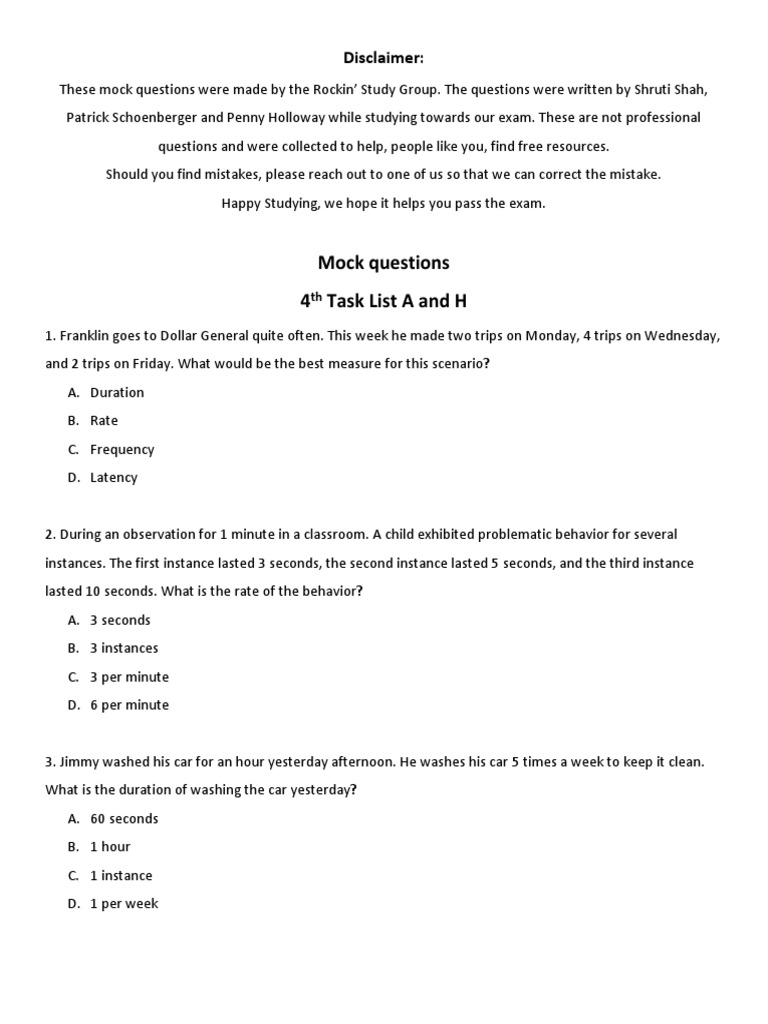 Mini Mock On 4th TL A and H by Rockin Study Group | PDF | Dependent And Independent Variables ...