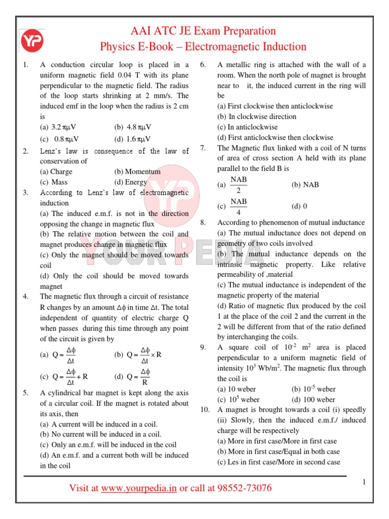 Electromagnetic Induction Pdf Electromagnetic Induction Inductor