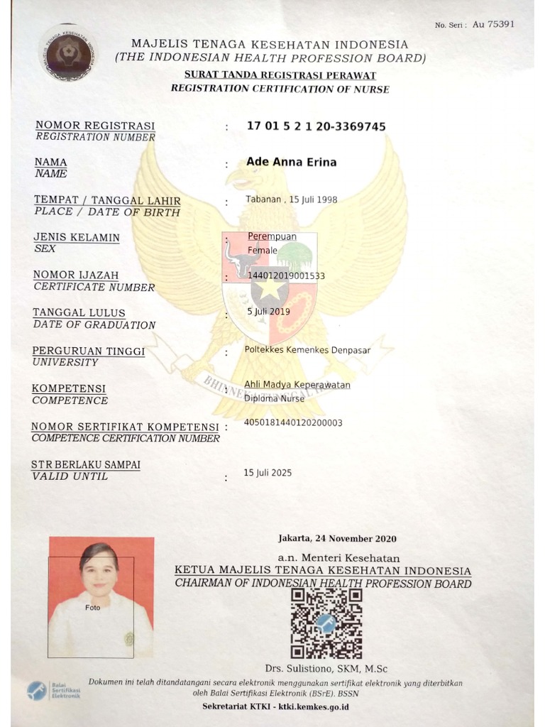 STR (Ade Anna Erina) | PDF