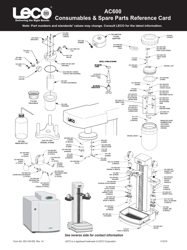 AC600 Consumables & Spare Parts Reference Card: For The Latest ...