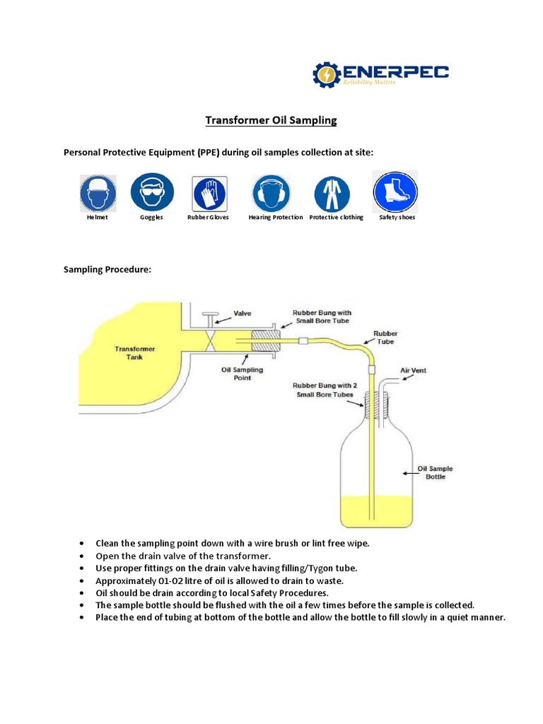 Transformer Oil Sampling | PDF | Personal Protective Equipment | Valve