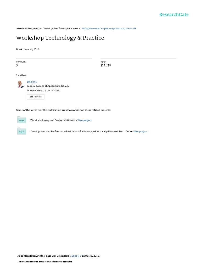 Workshop Technology & Practice: January 2012 | PDF | Occupational Safety And Health | Risk