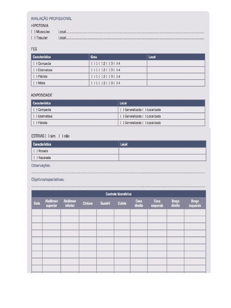 Ficha de Avaliação Hipotonia | PDF