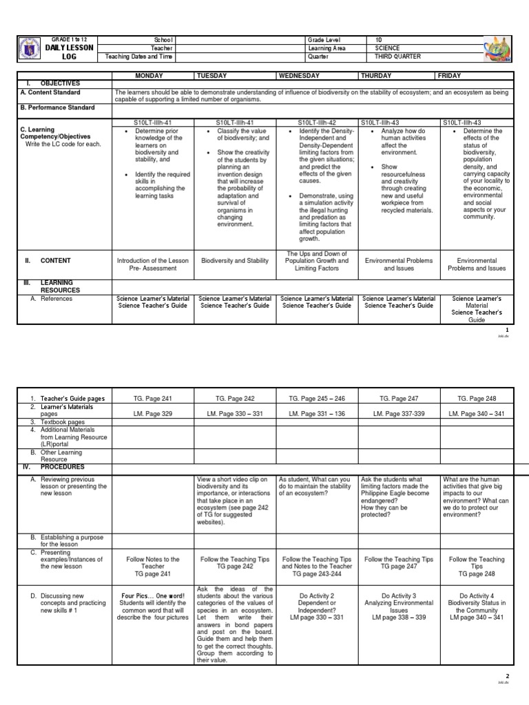 DLL Mod.4 3RD QRTR G10 | PDF | Learning | Teachers