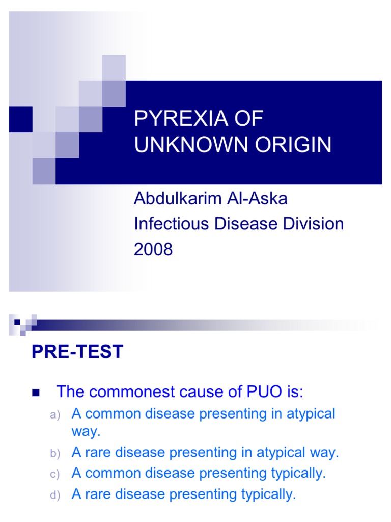 Pyrexia of Unknown Origin | Tuberculosis | Infection