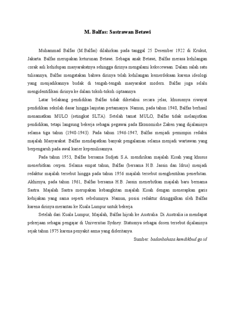 2.2 Biografi M. Balfas | PDF | Fiksi Umum