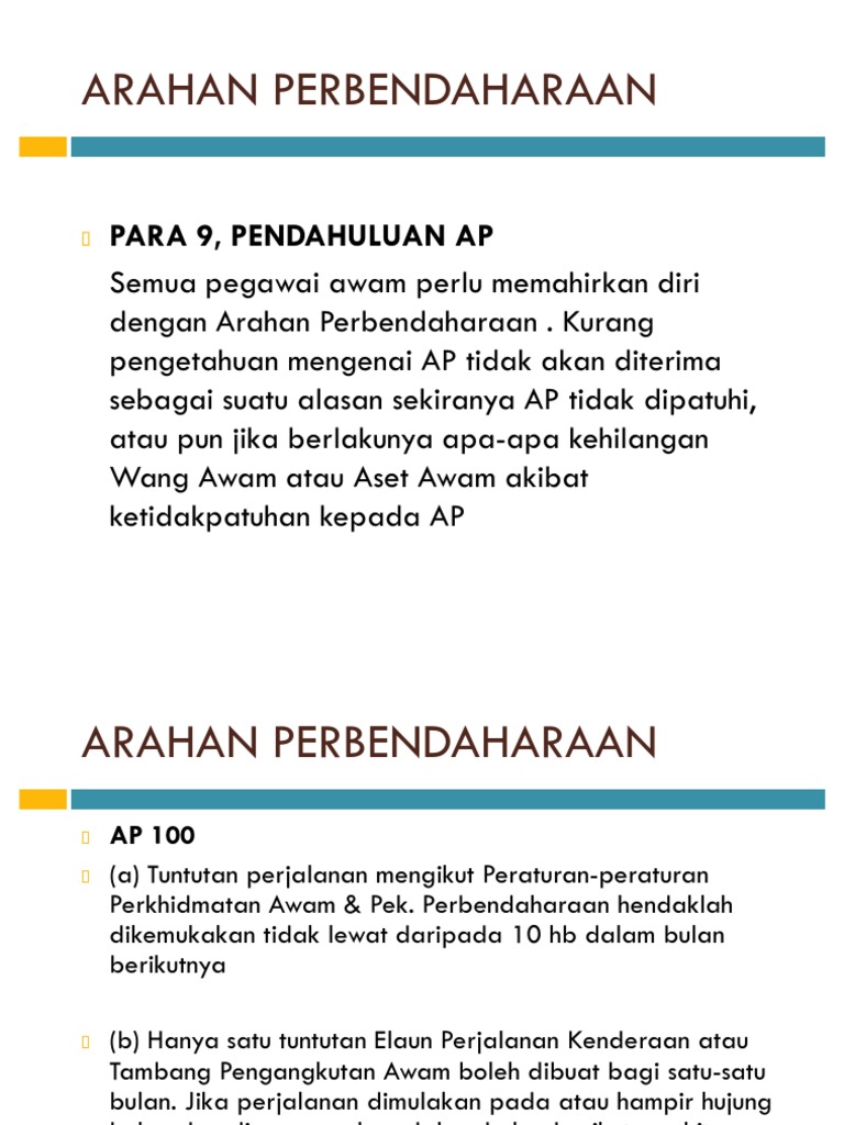 Panduan Arahan Perbendaharaan Malaysia | PDF