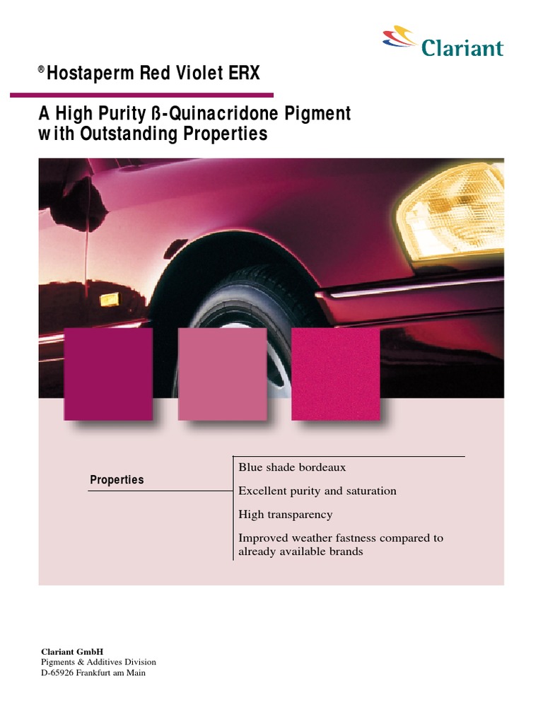 Hostaperm Red Violet ERX A High Purity SS-Quinacridone Pigment With ...