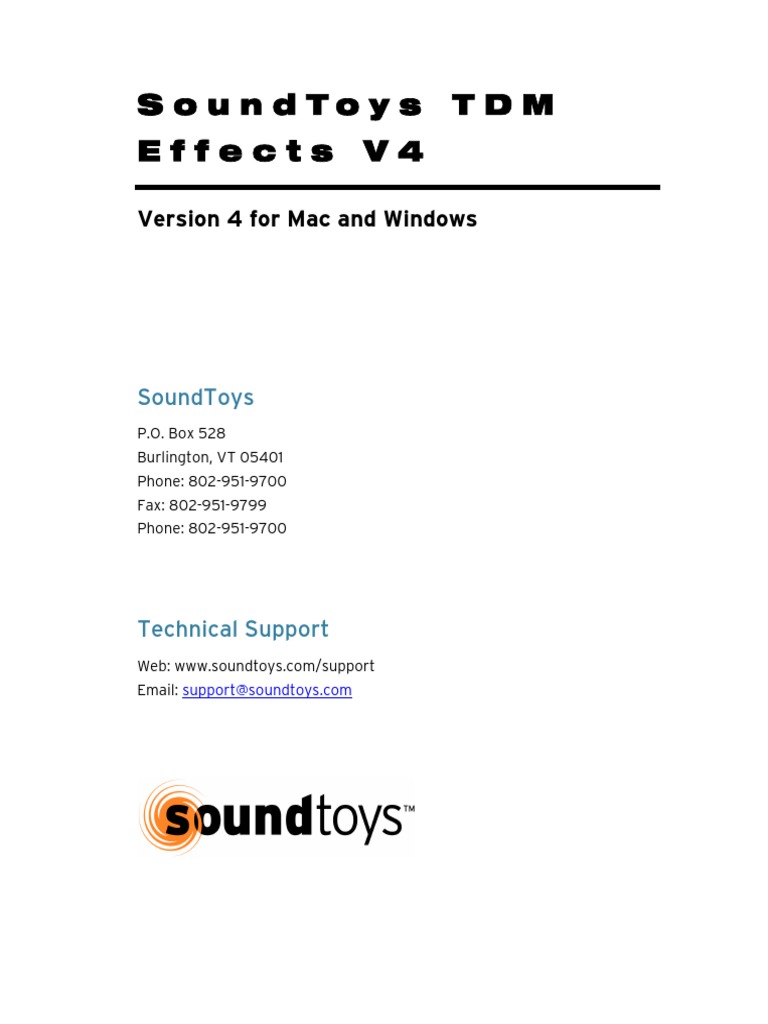 SoundToys TDM Effects Guide | PDF | Software | Computing