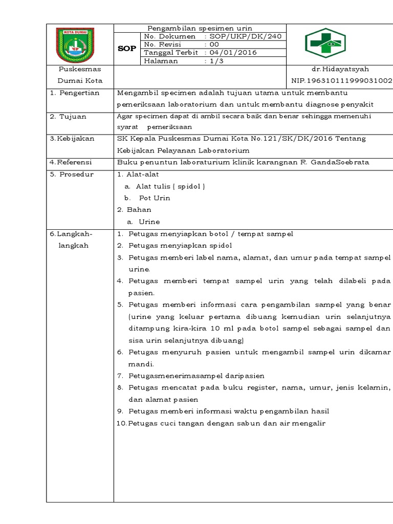 Pengambilan Sampel Urin yang Efektif | PDF