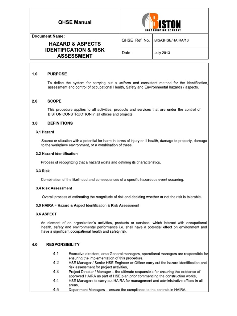Biston Qhse Manual | PDF | Safety | Occupational Safety And Health