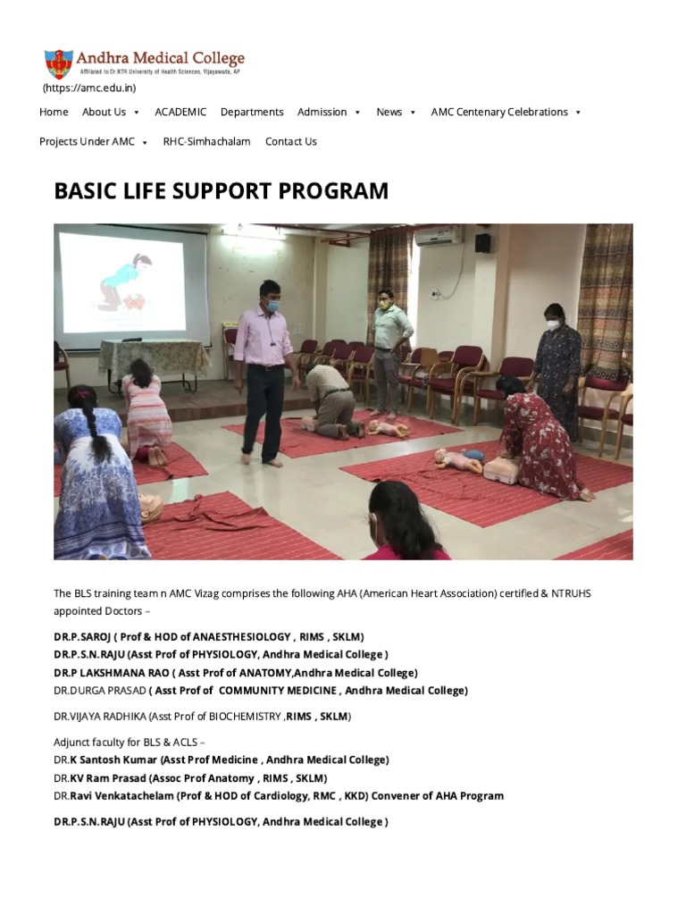 BLS Training at AMC Vizag | PDF | Cardiopulmonary Resuscitation ...