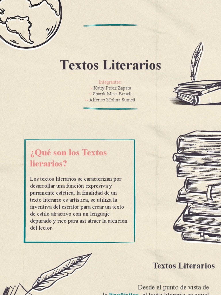 Textos Literarios - Diapositivas | PDF | Ensayos | Poesía