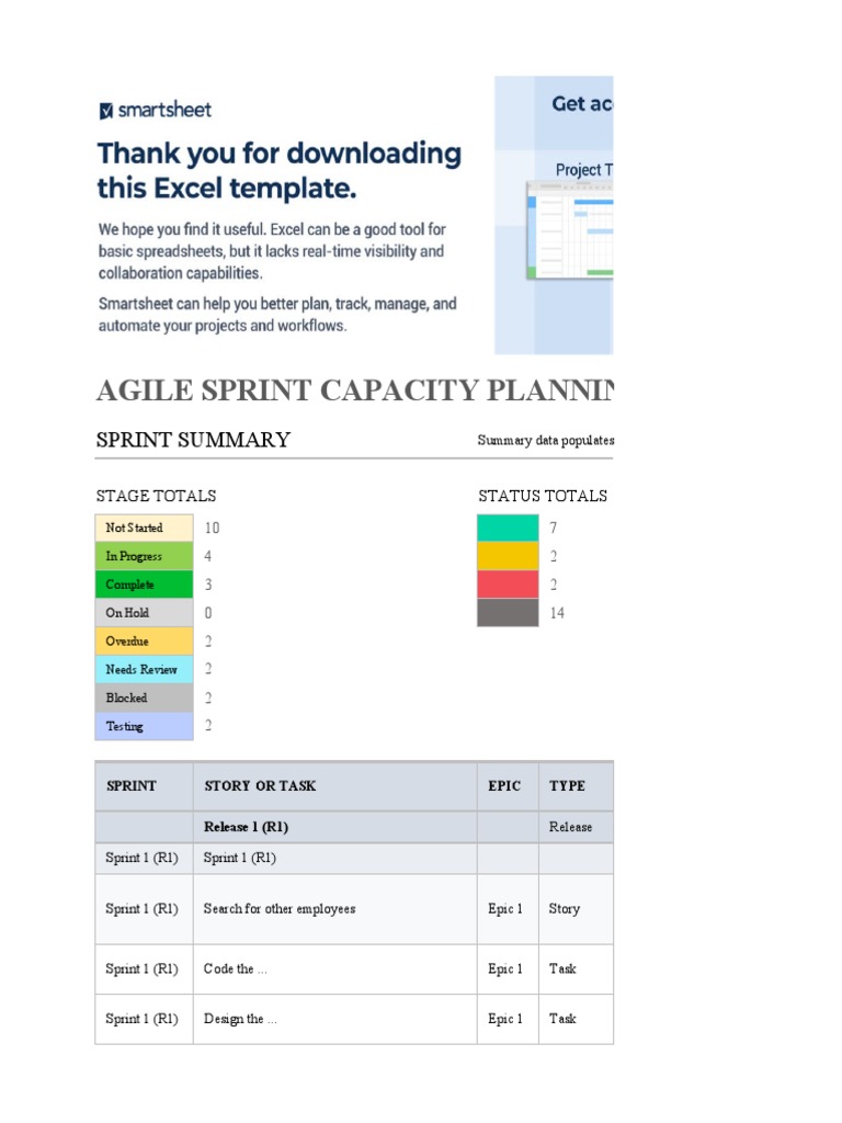 Agile Sprint Capacity Planning Template | Download Free PDF | Computing ...