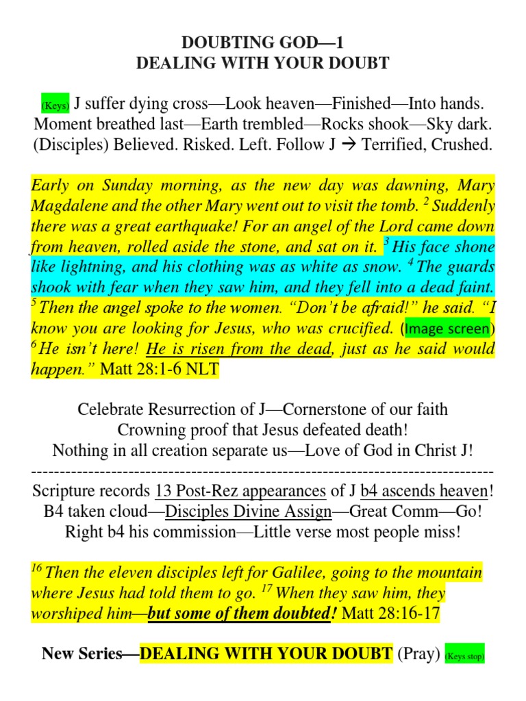 Dealing with Doubt in Faith | PDF | Jesus | Faith