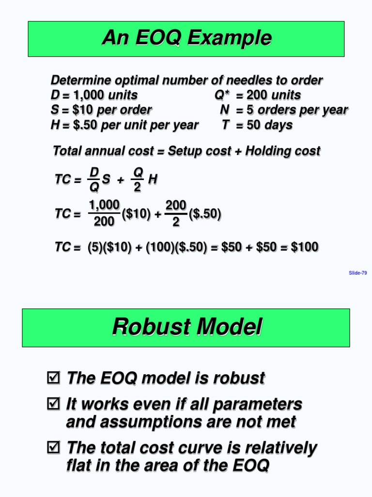 An EOQ Example: Slide-79 | PDF | Inventory | Financial Accounting