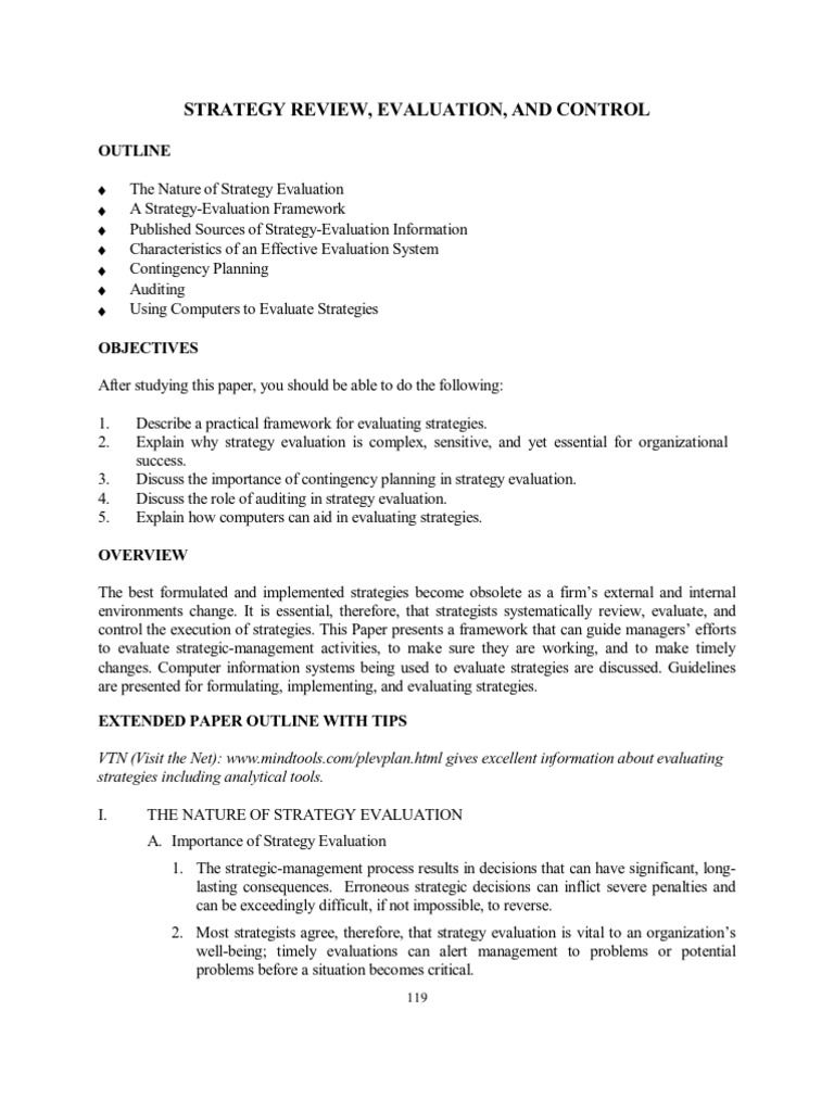 CIPS Strategy Review Eval Control | PDF | Strategic Management | Audit